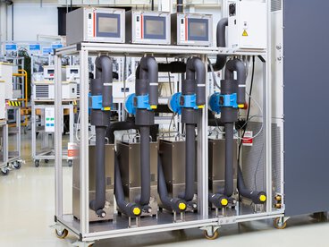 Precise flow control for external applications with defined volume flow ...